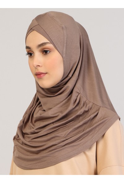 Çapraz Türban - Koyu Vizon - Ecardin