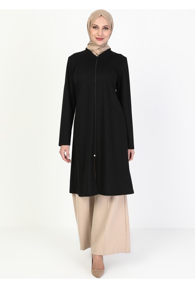 Boydan Fermuarlı Kap - Siyah - Zenane Boydan Fermuarlı Kap - Siyah - Zenane