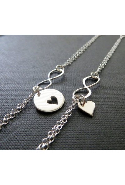 Takı Store Sonsuzluk Kalp Figürlü Anne Kız Gümüş Bileklik Takı Store Sonsuzluk Kalp Figürlü Anne Kız Gümüş Bileklik