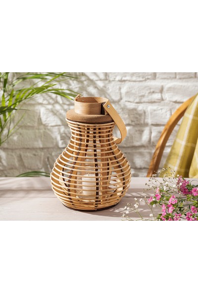 English Home Nature Bambu Fener 19X19X26 cm Kahve