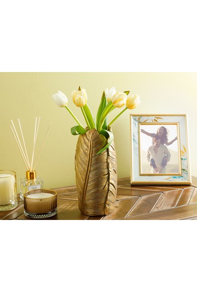 English Home Banana Leaf Vazo 11X11X23.8CM Gold English Home Banana Leaf Vazo 11X11X23.8CM Gold