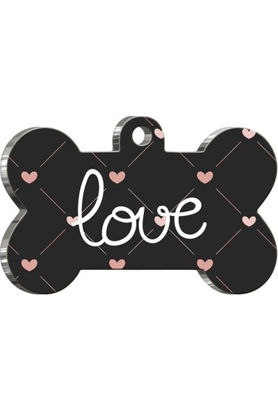 Pet Tag Art Love Kaligrafi Kemik Şekilli Kedi Köpek Künyesi Pet Tag Art Love Kaligrafi Kemik Şekilli Kedi Köpek Künyesi