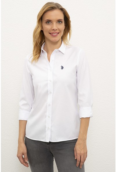 U.S. Polo Assn. Beyaz Gömlek Uzunkol Basic 50238155-VR013 U.S. Polo Assn. Beyaz Gömlek Uzunkol Basic 50238155-VR013
