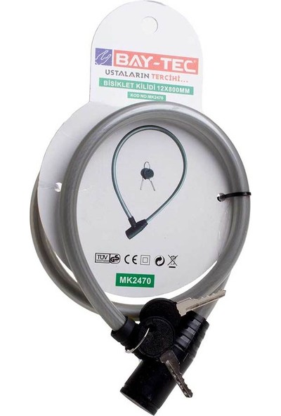 Baytech Baytec MK2470 Bisiklet Kilidi 80CM Baytech Baytec MK2470 Bisiklet Kilidi 80CM
