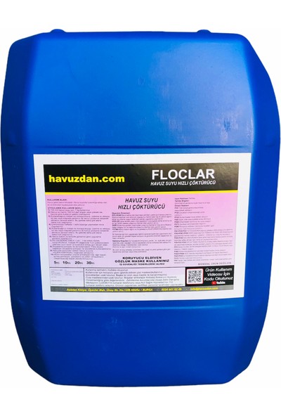 Havuzdan Floclar Havuz Suyu Hızlı Çöktürücü 20 kg