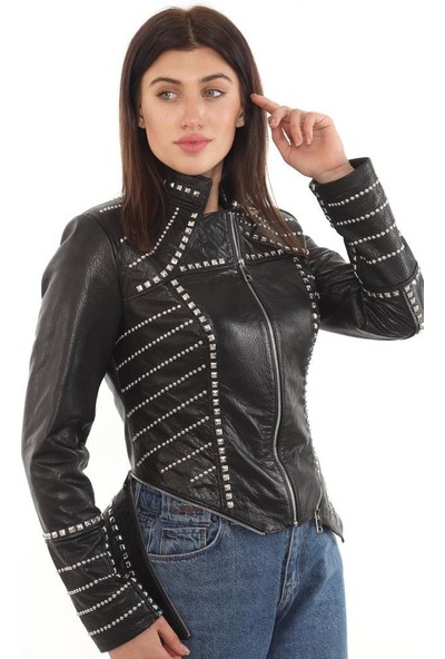 Derimonts Carel Siyah Kadın Ceket Deri