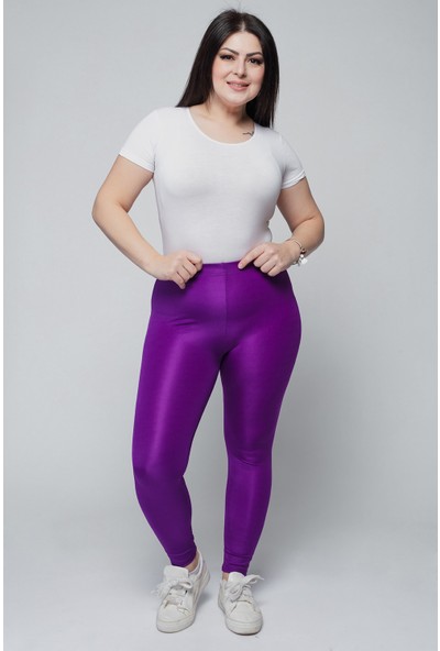 Ebsumu Büyük Beden Toparlayıcı Mor Disco Tayt