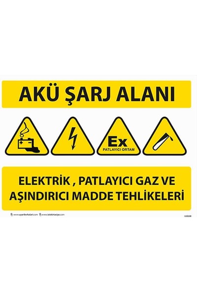 Akü Sarj Alanı Uyarı Levhası U10130