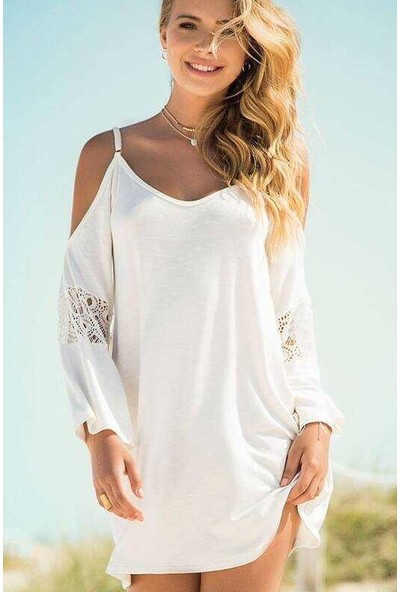 Angelsin - Angelsin Beyaz Şık Pareo MS4250 Angelsin - Angelsin Beyaz Şık Pareo MS4250