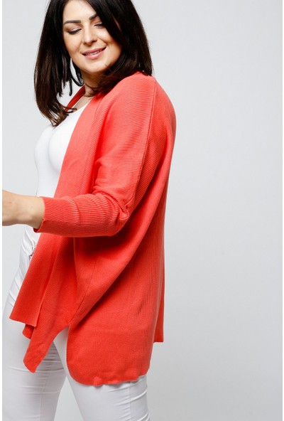 Ebsumu Kadın Büyük Beden Pamuk Yarasa Kol Mercan Hırka Ebsumu Kadın Büyük Beden Pamuk Yarasa Kol Mercan Hırka