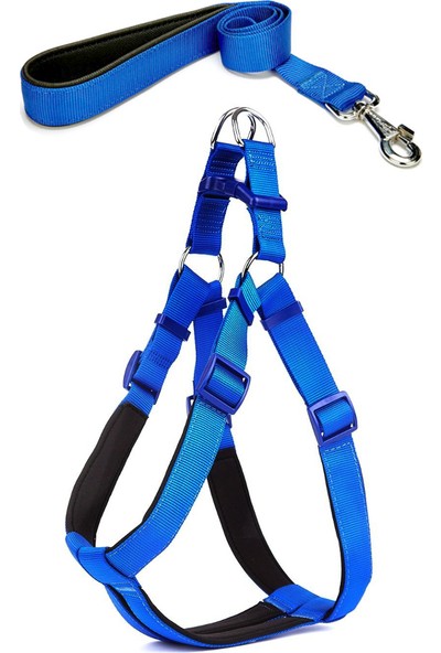 Markapet Köpek Göğüs Tasma Seti 60-75 cm Mavi + Gezdirme Kayışı Markapet Köpek Göğüs Tasma Seti 60-75 cm Mavi + Gezdirme Kayışı