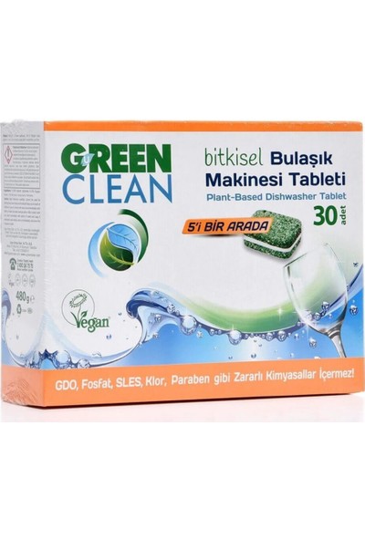 Green Clean Bulaşık Makinesi Bitkisel Tablet 30'lu Green Clean Bulaşık Makinesi Bitkisel Tablet 30'lu
