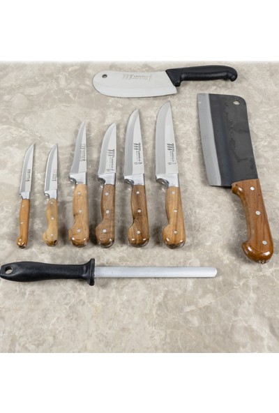 Lazoğlu Sürmene 9 Parça Bıçak Seti Lazoğlu Sürmene 9 Parça Bıçak Seti
