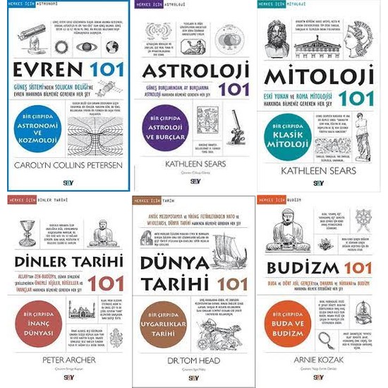 101 Serisi 6 Kitap Set / Evren 101 - Astroloji 101 - Mitoloji 101 - Dinler Tarihi 101 - Dünya