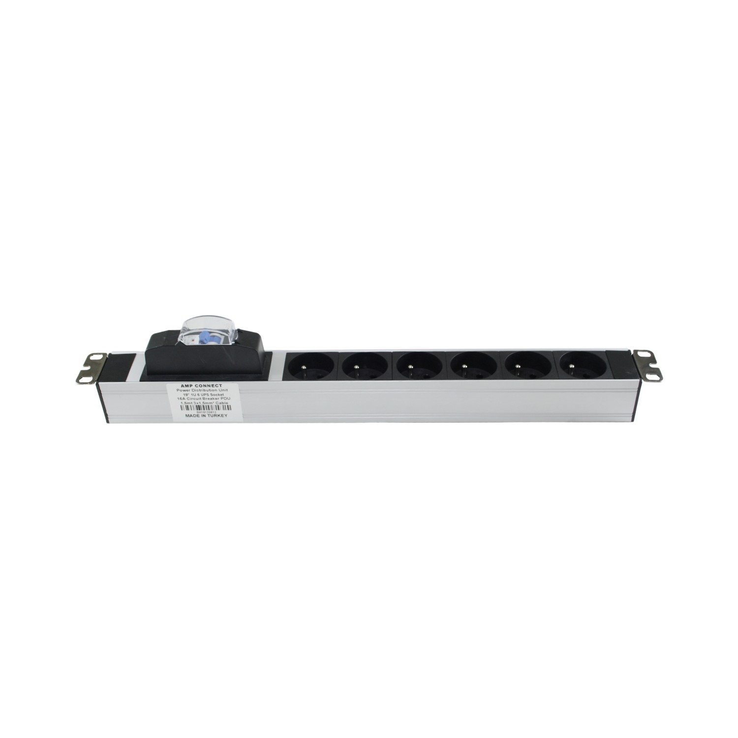 Connect 19'' 1U 6 WAY SCHUKO TYPE (DIN49440) SOCKET CIRCUIT BREAKER ...