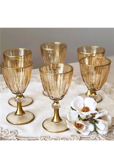Paşabahçe Diamond 6'lı Gold Kahve Yanı Su Bardak Takımı