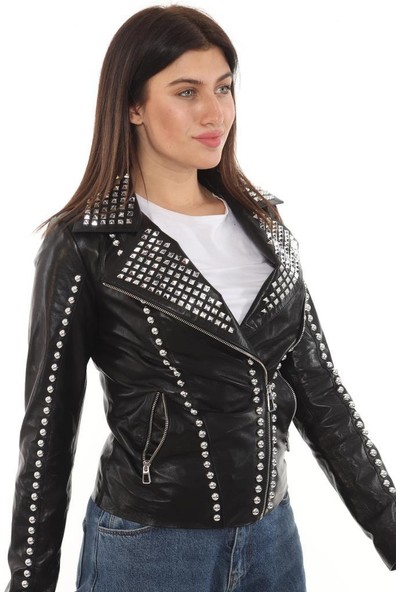 Derimonts Laura Siyah Kadın Ceket %100 Orijinal Deri