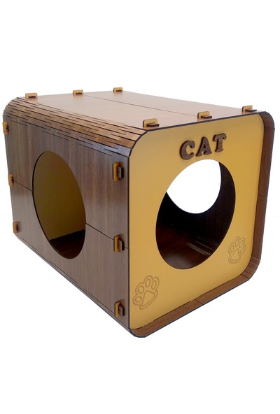 BTF Market BTF-102 Kedi Evi ve Köpek Evi Portatif, Üç Girişli, Ahşap 3 mm Mdf BTF Market BTF-102 Kedi Evi ve Köpek Evi Portatif, Üç Girişli, Ahşap 3 mm Mdf