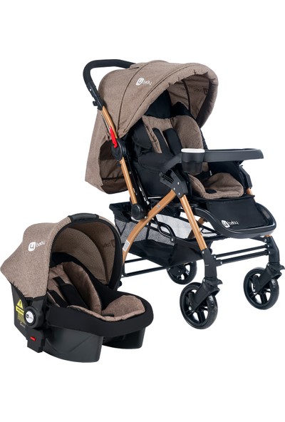 4 Baby Active Gold Travel Sistem Bebek Arabası Kahverengi