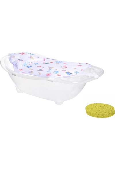Safemom Desenli Köpüklü Küvet Filesi Beyaz + Doğal Banyo Süngeri - Sarı Safemom Desenli Köpüklü Küvet Filesi Beyaz + Doğal Banyo Süngeri - Sarı