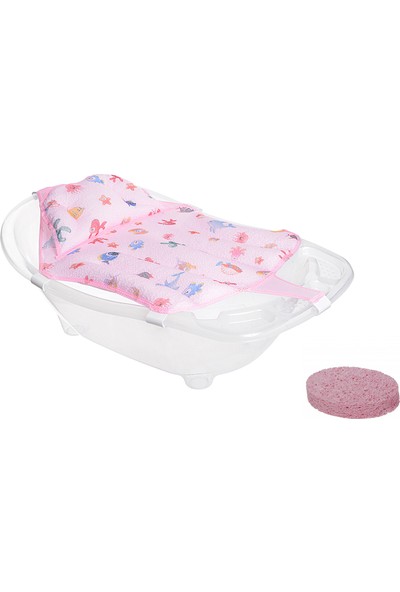 Safemom Desenli Köpüklü Küvet Filesi Pembe + Doğal Banyo Süngeri Hediyeli - Pembe Safemom Desenli Köpüklü Küvet Filesi Pembe + Doğal Banyo Süngeri Hediyeli - Pembe