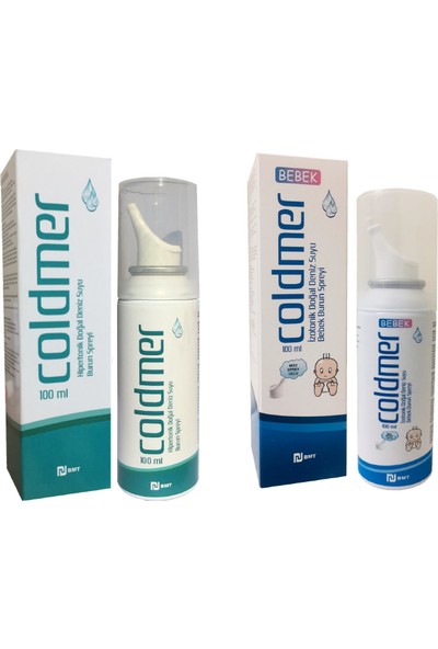 Coldmer Hipertonik Yetişkin / İzotonik Bebek Deniz Suyu Burun Spreyleri 100 Ml - 2 Adet Coldmer Hipertonik Yetişkin / İzotonik Bebek Deniz Suyu Burun Spreyleri 100 Ml - 2 Adet
