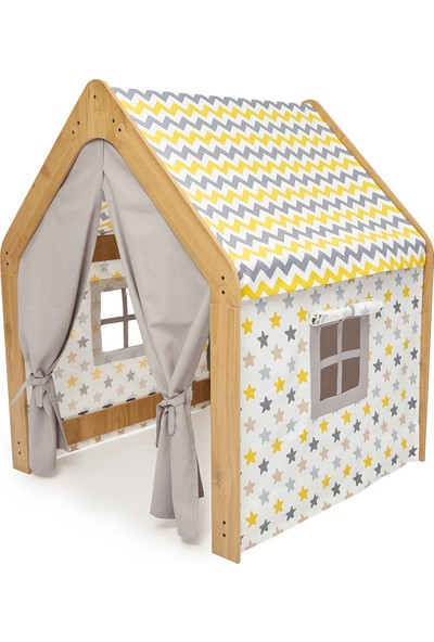 Çocuk Oyun Evi / Çadırı - Ahşap Sarı