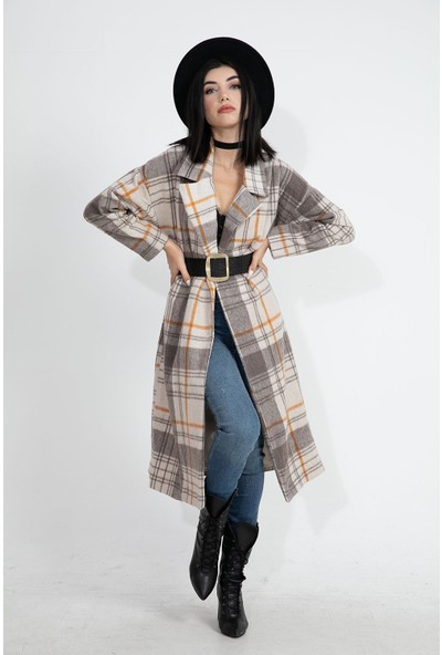 Vpr Moda Tek Düğme Ekose Boyfriend Mevsimlik Kadın Kaşe Kaban Vpr Moda Tek Düğme Ekose Boyfriend Mevsimlik Kadın Kaşe Kaban