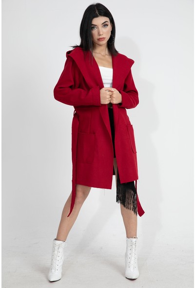 Vpr Moda Beli Kuşaklı Dikişleri Saçak Detay Kadın Kısa Kapşonlu Kaşe Kaban Vpr Moda Beli Kuşaklı Dikişleri Saçak Detay Kadın Kısa Kapşonlu Kaşe Kaban