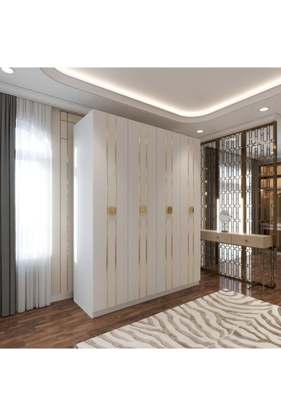 Tocco 1099 Elif Country 4 Kapaklı 2 Askılıklı Çof Raflı Gardırop Dolap Tocco 1099 Elif Country 4 Kapaklı 2 Askılıklı Çof Raflı Gardırop Dolap