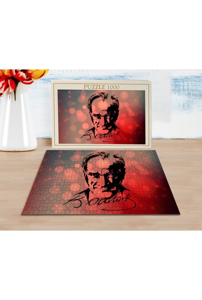 Bk Atatürk Silüet Tasarımlı 1000 Parça Profesyonel Puzzle-1 Bk Atatürk Silüet Tasarımlı 1000 Parça Profesyonel Puzzle-1