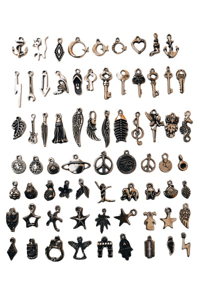 Subu Takı 50 Adet Döküm Takı Ucu Antik Gümüş Renk Kaplama Charm Subu Takı 50 Adet Döküm Takı Ucu Antik Gümüş Renk Kaplama Charm