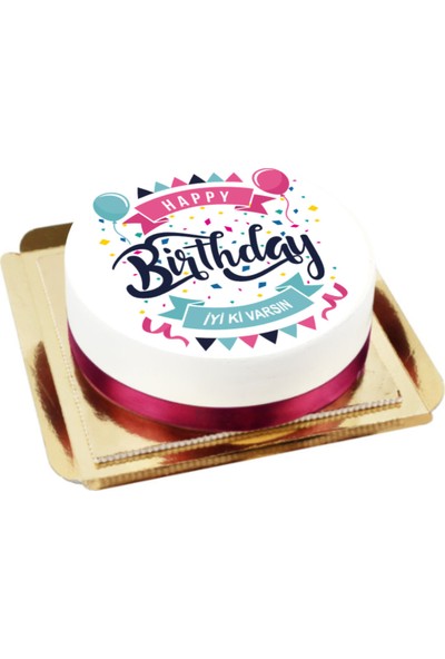 Nuga Doğum Günü Butik Pasta (10 Dilim Parça Çikolatalı)