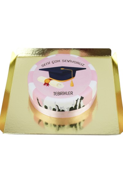 Nuga Mezuniyet Kutlama Pastası (10 Dilim Parça Çikolatalı)