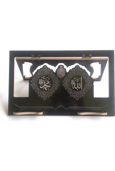 D&a Dekoratif Işlemeli Rahle ve Tablet Tutucu Siyah 9005 D&a Dekoratif Işlemeli Rahle ve Tablet Tutucu Siyah 9005