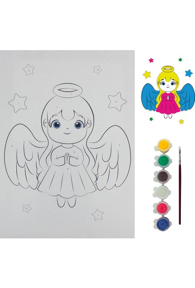 Okutan Hobi Bts4 Melek Sayılarla Tuval Boyama- 25 x 35 cm
