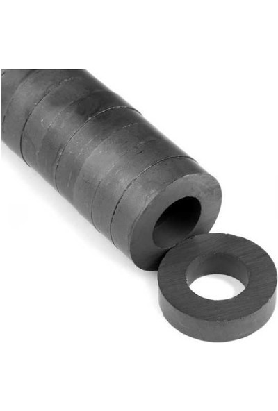 Dünya Magnet 10 Adet 35 mm x D18 mm x 6 mm Ferrit Kömür Halka Mıknatıs Magnet Dünya Magnet 10 Adet 35 mm x D18 mm x 6 mm Ferrit Kömür Halka Mıknatıs Magnet