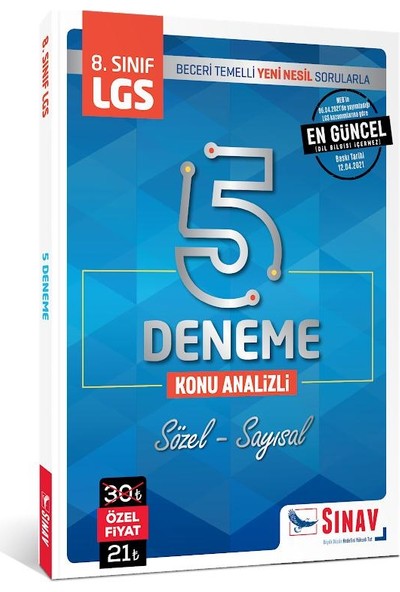 Sınav Yayınları Lgs 5 Deneme Konu Analizli 2021