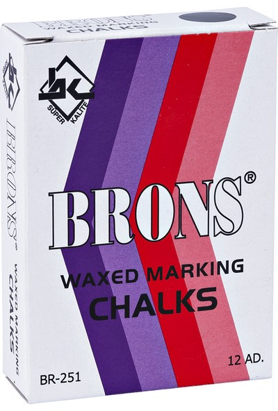 Brons Tebeşir Yuvarlak Yağlı BR-251 Siyah 12'li Brons Tebeşir Yuvarlak Yağlı BR-251 Siyah 12'li