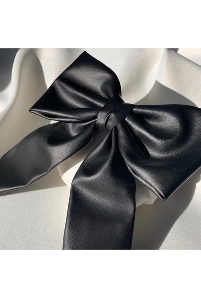 Sagir Jewelry Suni Deri Siyah Otomatik Klipsli Toka