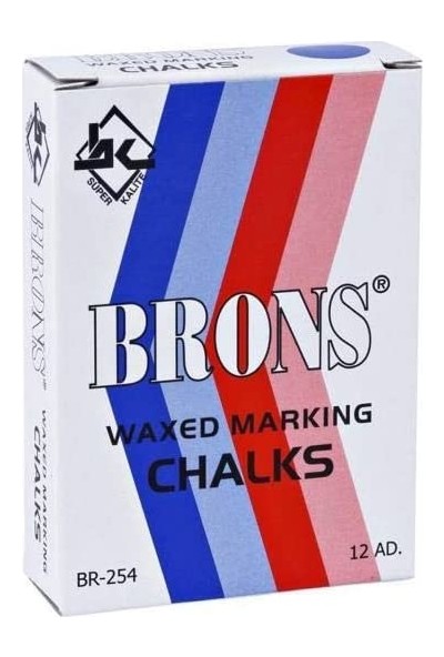 Brons Tebeşir Yuvarlak Yağlı Mavi BR-254 12'li Brons Tebeşir Yuvarlak Yağlı Mavi BR-254 12'li