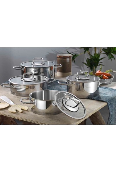 Batta 8 Parça Çelik Tencere Takımı