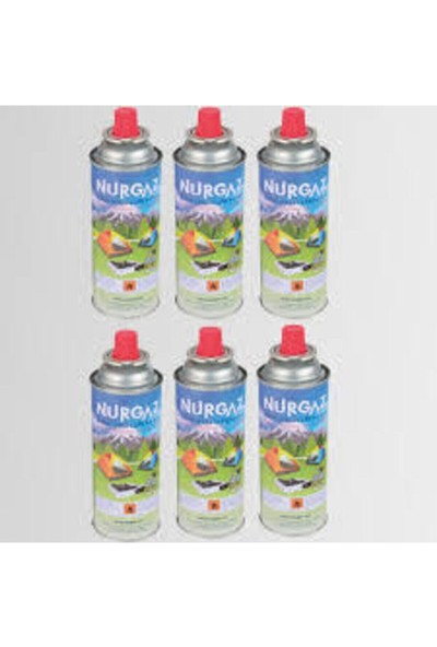 Nurgaz 6 Adet 220 gr Valfli Kamp Ocak Gaz Kartuşu Nurgaz 6 Adet 220 gr Valfli Kamp Ocak Gaz Kartuşu