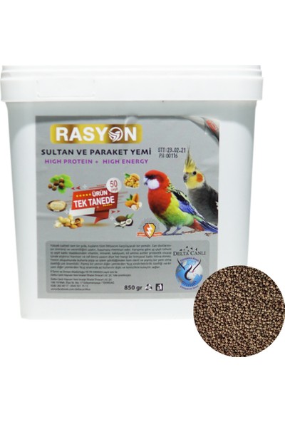 Rasyon Sultan Papağan Granür Yemi - 5 kg