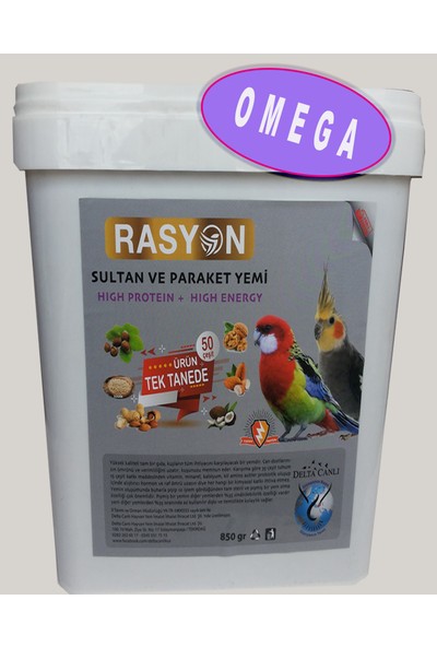 Rasyon Sultan Papağan Omegalı Granür Yemi - 5 kg
