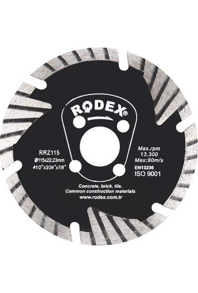 Rodex RRZ115 Turbo Elmas Beton Tuğla Granit Kesme Diski 115MM Rodex RRZ115 Turbo Elmas Beton Tuğla Granit Kesme Diski 115MM