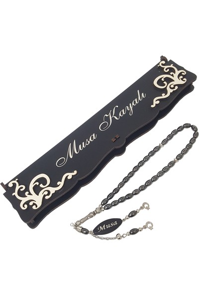 Sanat Hediyelik Kişiye Özel Ahşap Kutulu Isimli Hematit Taşı Doğal Taş Tesbih Sanat Hediyelik Kişiye Özel Ahşap Kutulu Isimli Hematit Taşı Doğal Taş Tesbih