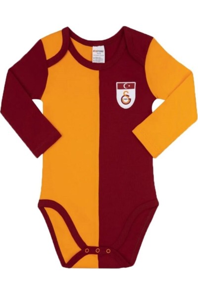 Galatasaray Lisanslı Uzun Kol Bebek Body Zıbın Ahşap Kutulu
