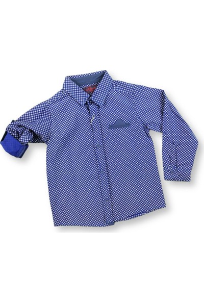 MNK Lacivert Katlamalı Kol Erkek Çocuk Gömlek