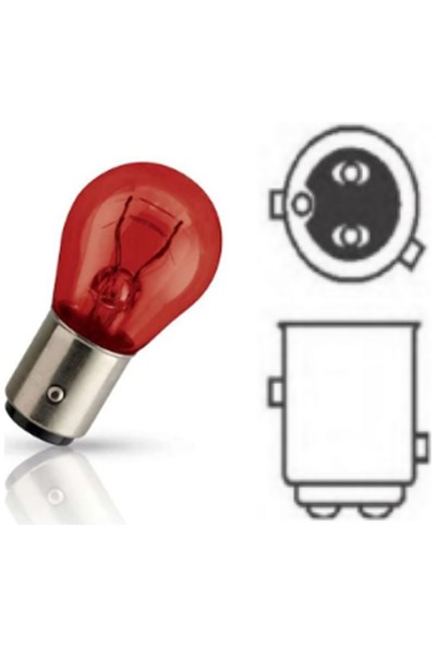 Zembil 12V P21/5W Çift Duy Yakın Tırnak Standart Ampul BAZ15D Kırmızı (2 Adet) Zembil 12V P21/5W Çift Duy Yakın Tırnak Standart Ampul BAZ15D Kırmızı (2 Adet)